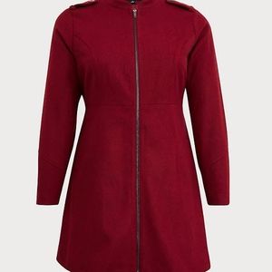 torrid | Jackets & Coats | Torrid Dark Red Woolen Swing Coat | Poshmark